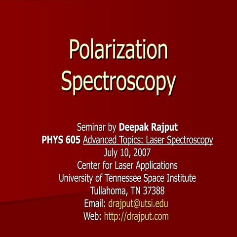 Polarization Spectroscopy | PPT