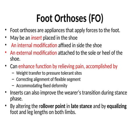 Lower Limb Orthotics - Dr Rajendra Sharma | PPT
