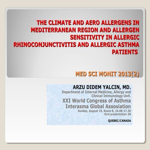 THE CLIMATE AND AERO ALLERGENS IN MEDITERRANEAN REGION AND ALLERGEN ...