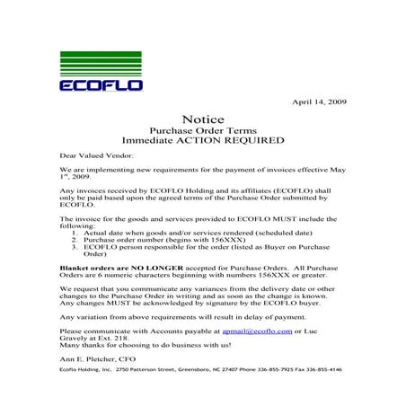 Po Letter 2009 04 14 | PDF