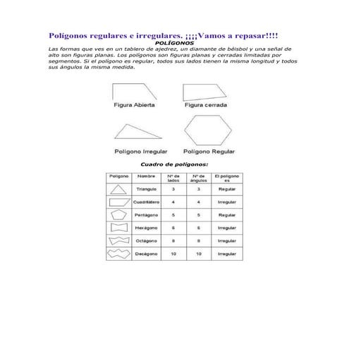 Polígonos regulares e irregulares | DOCX