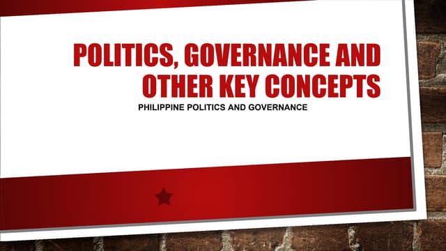 Philippine Politics and Governance MODULE 1 | PPTX
