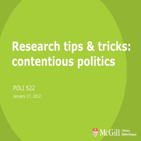 Research tips for POLI 522 | PPTX | Search | Internet