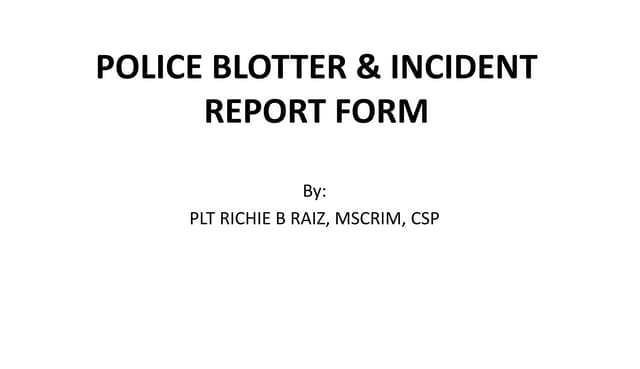 Police report writing | PPTX