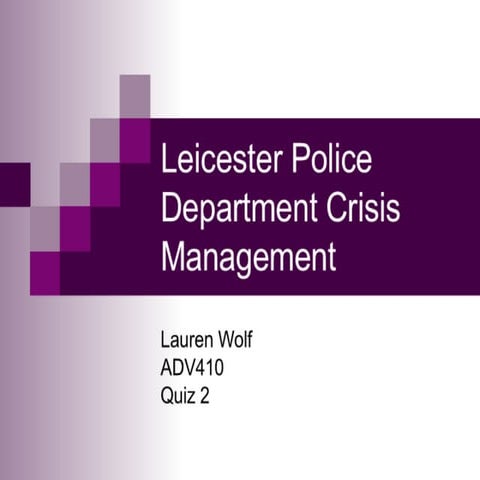 Police Department Crisis Management | PDF