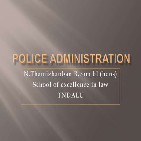 Police administration and ranking of police officers in India | PPTX