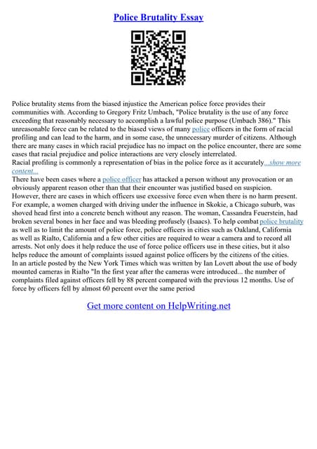 Police Brutality Essay | PDF