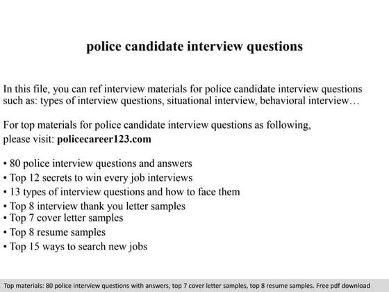 Police officer oral interview questions | PPT