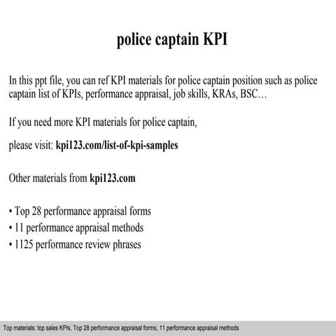 Police captain kpi | PPT