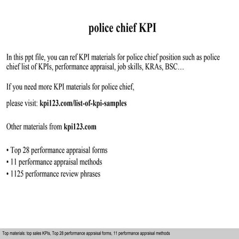 Police chief kpi | PPT