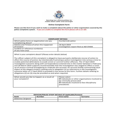 Police complaint 17 april 2020 - r | PDF | Law
