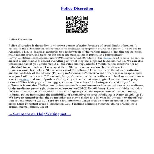 Police Discretion | PDF