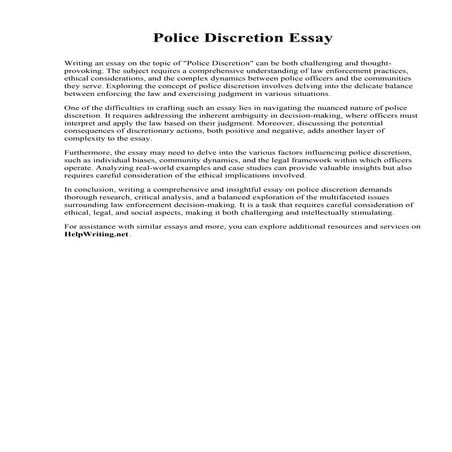 Police Discretion Essay | PDF