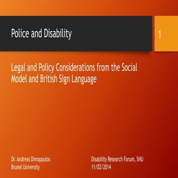 Police duties and disability | PPT