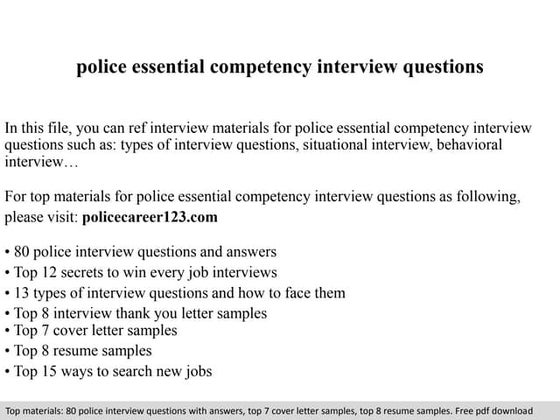 Police department interview questions | PPT
