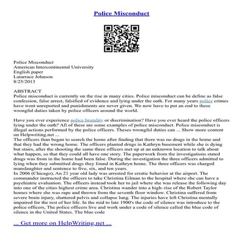 Police Misconduct | PDF