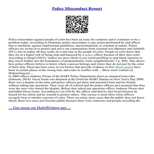 Police Misconduct Report | PDF