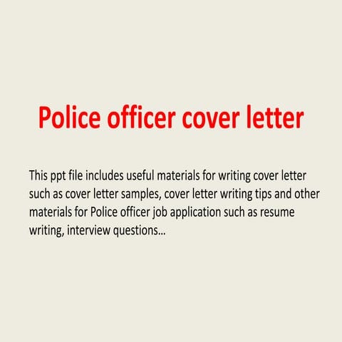 Police Cover Letter Examples Police Officer Cover Letter Samples