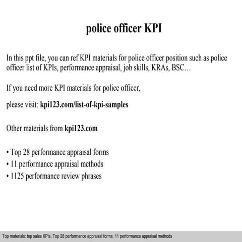 Police officer kpi | PPT