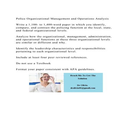 Police Organizational Management and Operations AnalysisWrite .docx