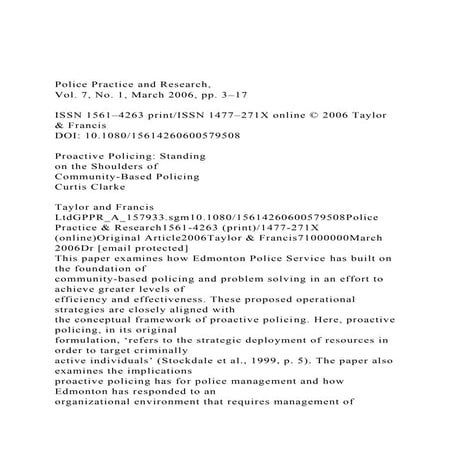 Police Practice and Research,Vol. 7, No. 1, March 2006, pp. .docx