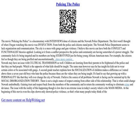 Policing The Police | PDF