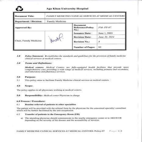 POLICY-07-FAMILY MEDICINE CLINICAL SERVICES AT MEDICAL CENTERS.pdf