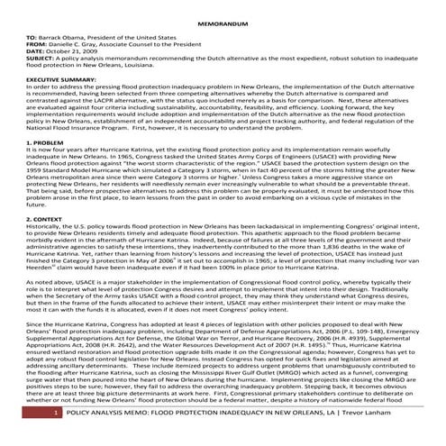 Writing Sample-Policy Memo | PDF