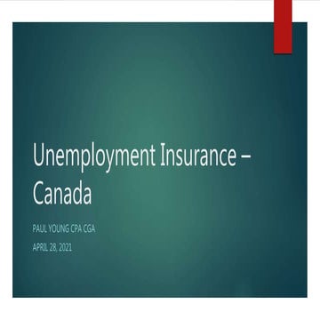 Policy Review| EI| Unemployment Insurance | PPTX