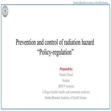 policy -regulation to prevent and control of radiation hazard .pptx