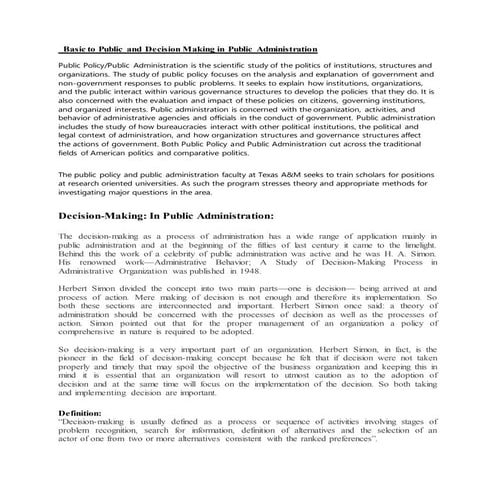 Policy analysis and decision making(Frontier of Public Administration ...