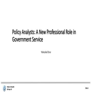 Policy analysts a new professional role in government services | PPTX