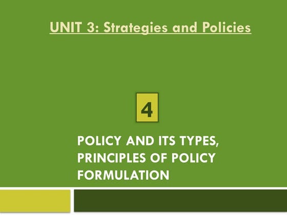 Public Policy Formulation - Process and Tools | PPT