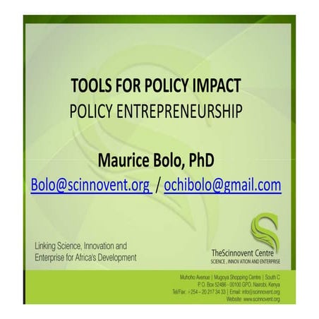 Policy entrepreneurship | PPTX