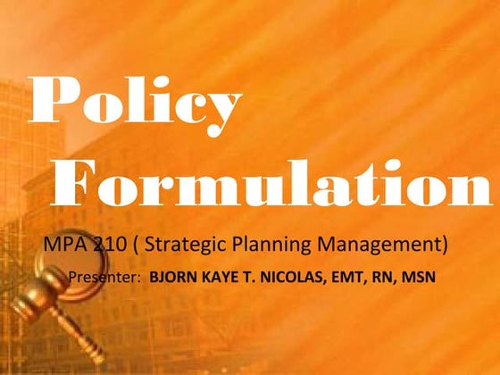 Public Policy Formulation Process And Tools Ppt