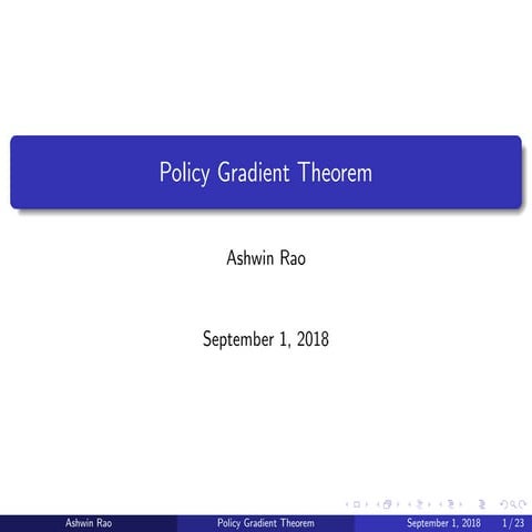 Policy Gradient Theorem Ppt 