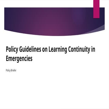 Comprehensive Learning and Service Continuity Plan (LSCP) for Disaster ...