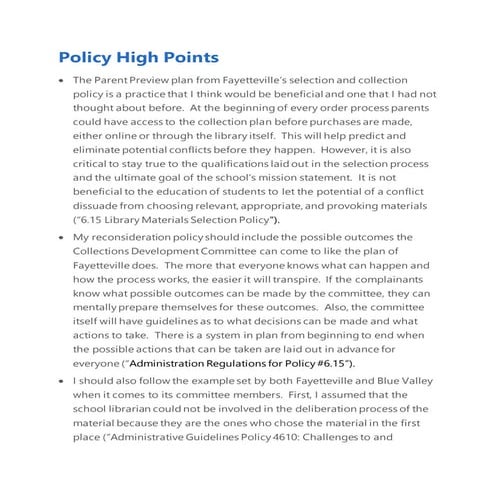 Policy high points | PDF