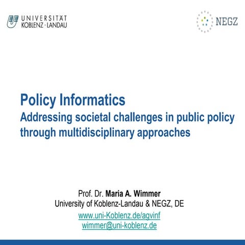 Keynote Speech: Policy Informatics | PPT