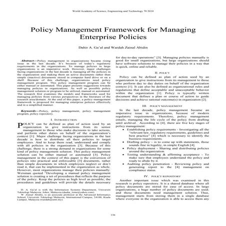 Policy management framework_for_managing | PDF | Business | Business ...