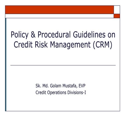 Policy & procedural guidelines on crm(final)abc | PPT