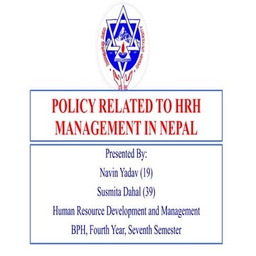 Policy related to HRH management in Nepal.pptx