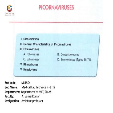 Polio virus notes for MLT students | PPTX | Infectious Diseases ...