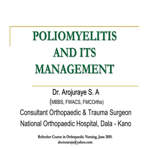 Poliomyelitis | PPTX