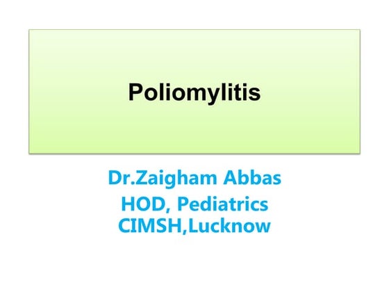 poliomyelitis pathology, causes, risk factors | PPT