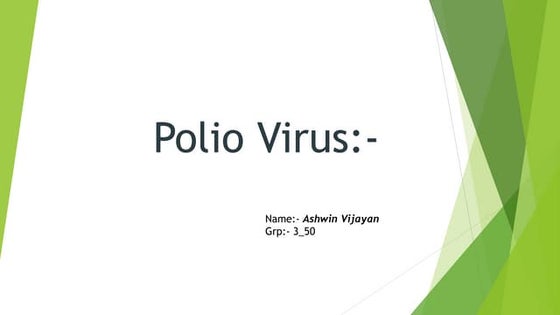 Poliovirus | PPTX
