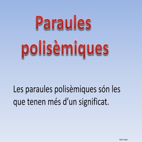 Polisèmiques | PPTX