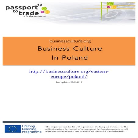 Polish business culture guide - Learn about Poland | PDF
