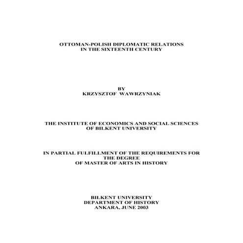 polish ottoman relationsships in the 16th Century | PDF
