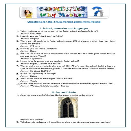 Polish questions for trivia persuit game | PDF